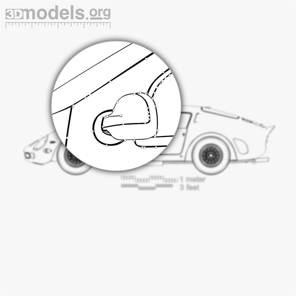 Ferrari 250 GTO (Series I) 1962 Vector Blueprint - 3DModels.org