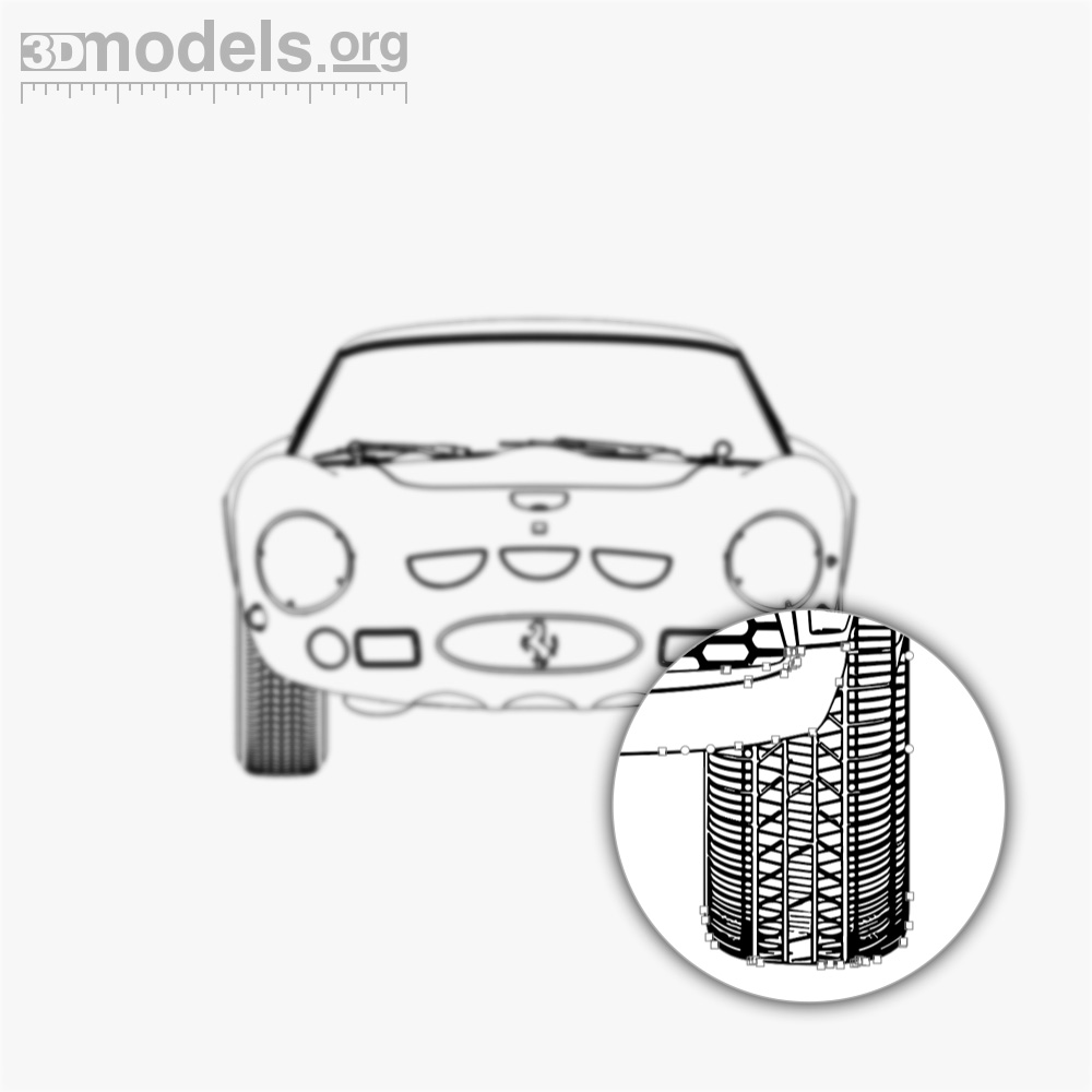 Ferrari 250 GTO (Series I) 1962 Vector Blueprint - 3DModels.org
