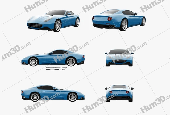 Ferrari F12 blueprints Download in PNG - 3DModels.org