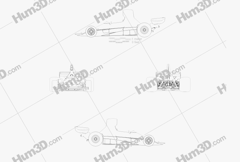 Ferrari 312 T 1975 Blueprint - 3DModels.org
