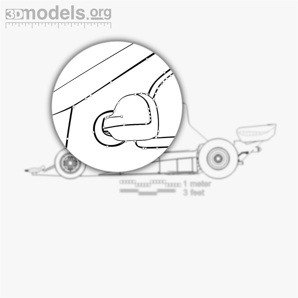 Ferrari 312 T 1975 Vector Blueprint - 3DModels.org