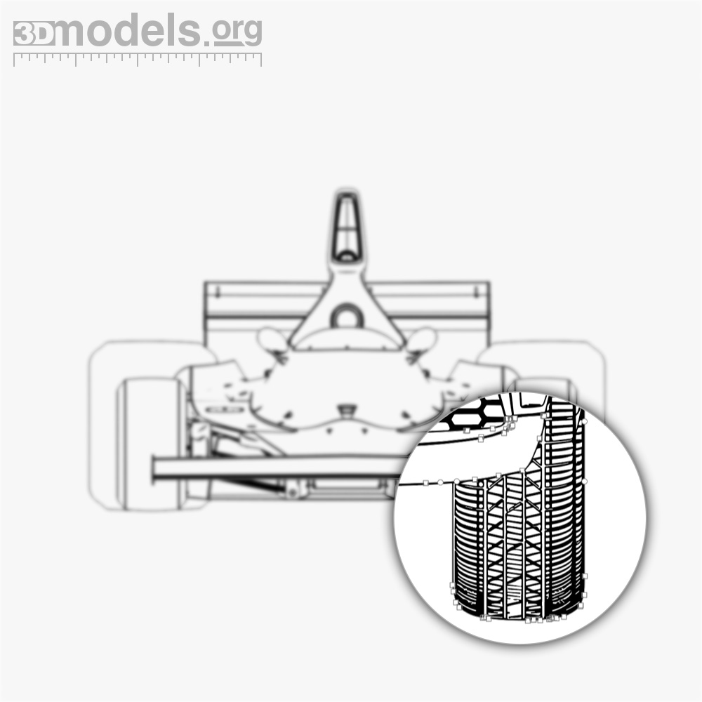 Ferrari 312 T 1975 Vector Blueprint - 3DModels.org