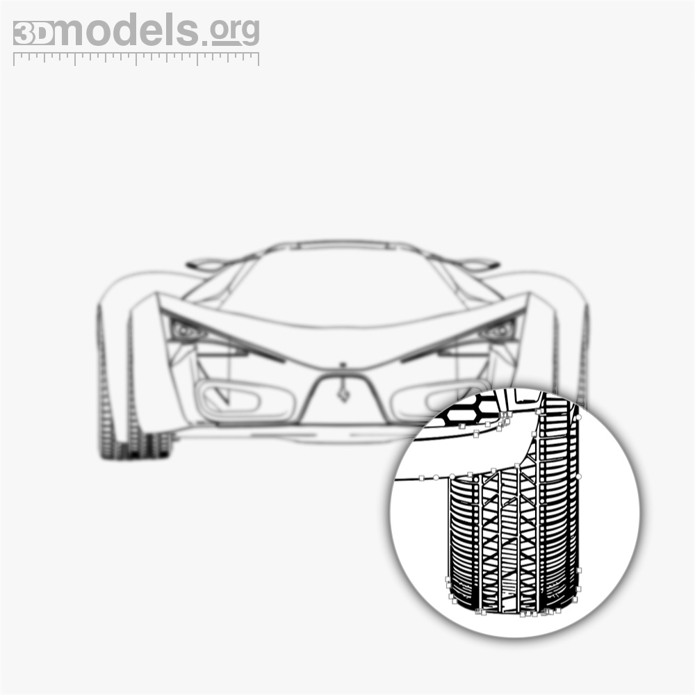 Ferrari F80 2016 Vector Blueprint - 3DModels.org
