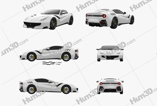 Ferrari F12 blueprints Descargar en PNG - 3DModels.org