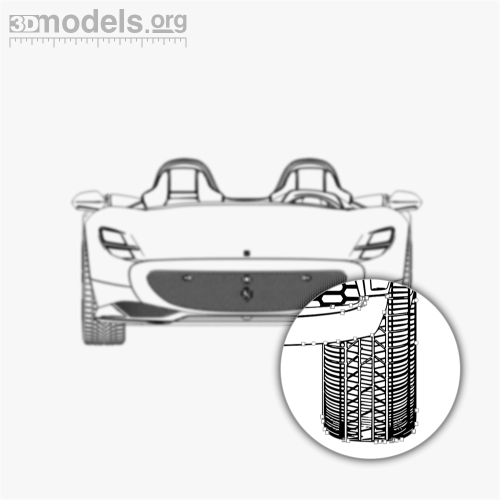 Ferrari Monza SP2 2021 Vector Blueprint - 3DModels.org