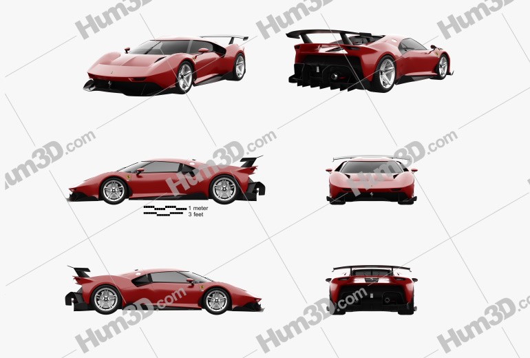 Ferrari P80 C 2019 Blueprint Template - 3DModels.org