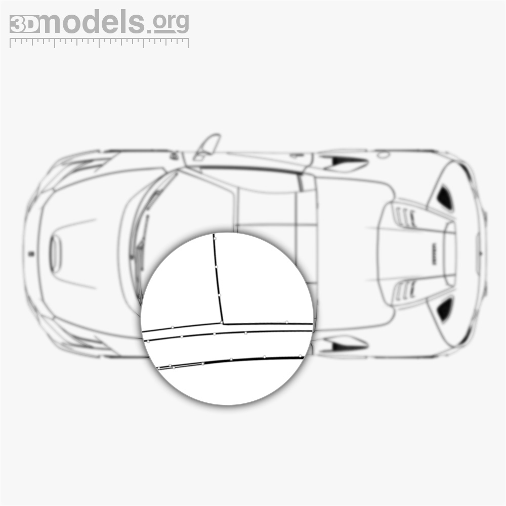 Ferrari F8 spider 2021 Vector Blueprint - 3DModels.org