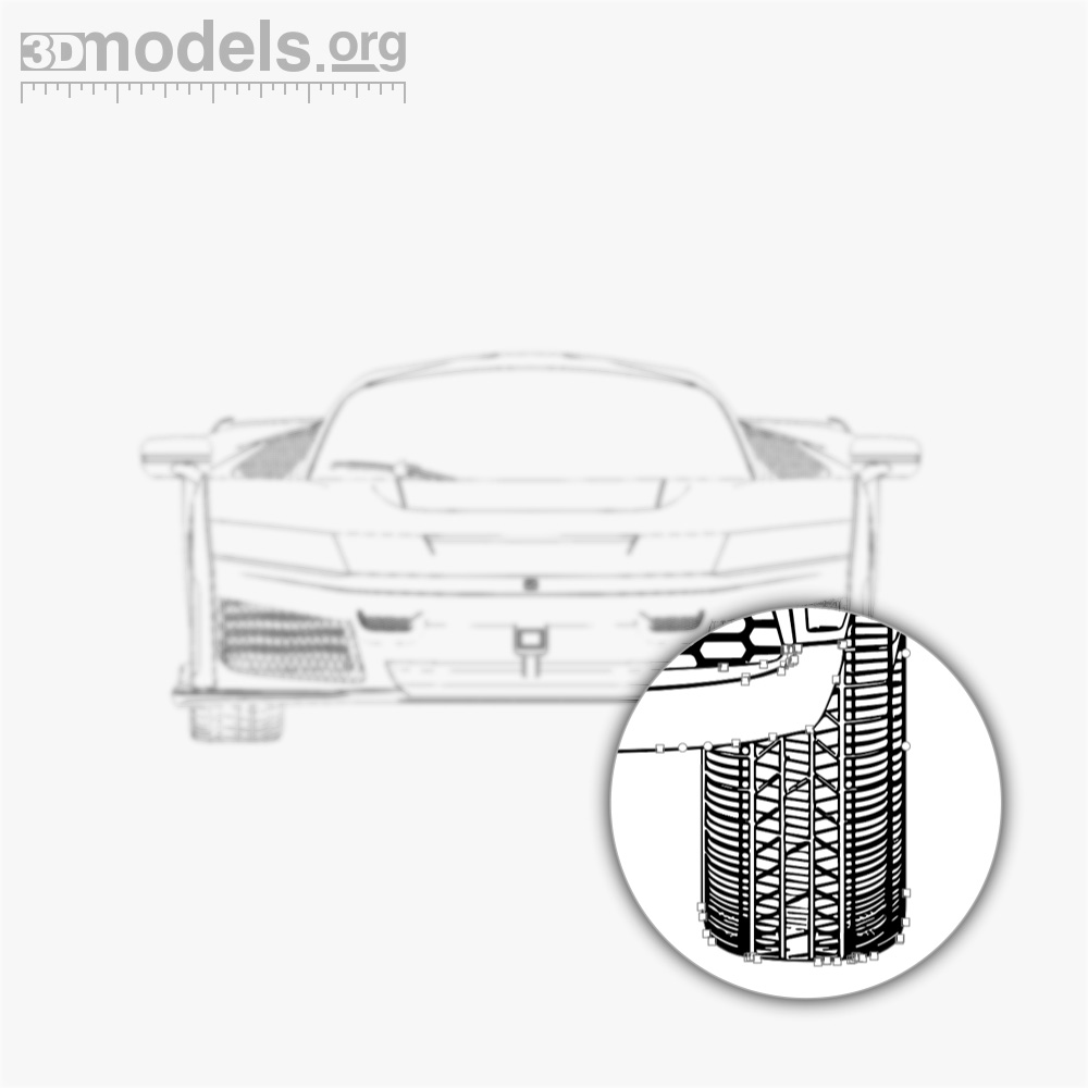 Ferrari F80 2025 Vector Blueprint - 3DModels.org