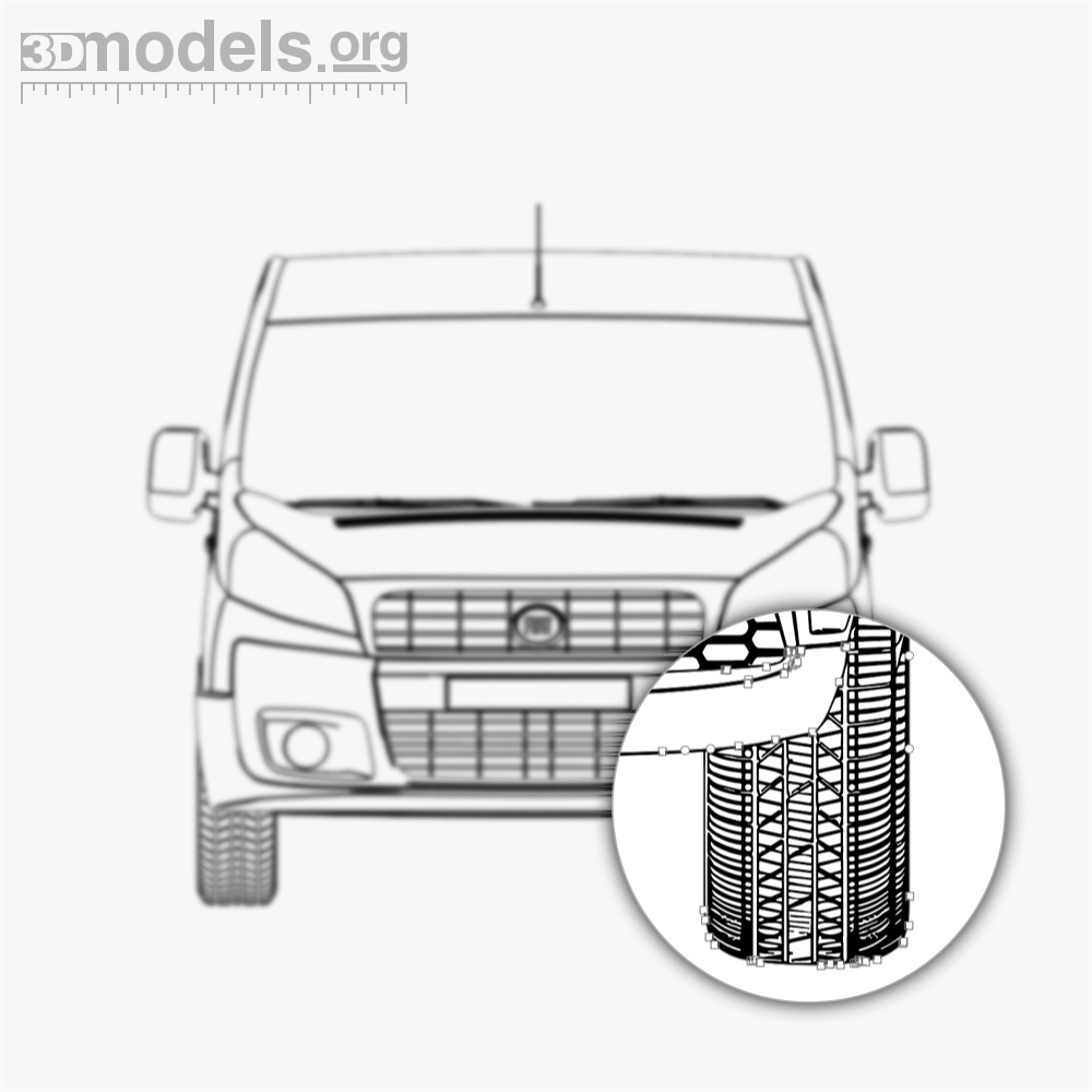 Fiat Scudo Furgon ShortWheelbase 4-door 2011 Vector Blueprint ...