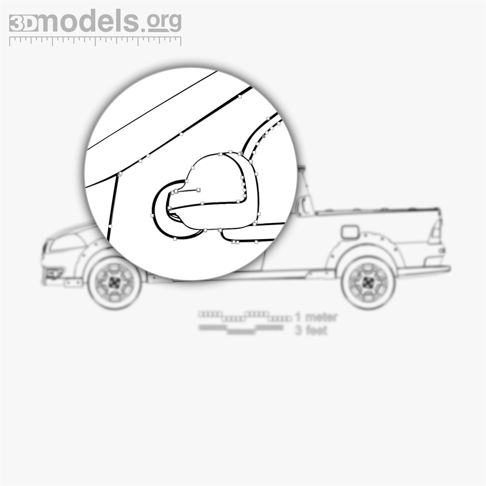 Fiat Strada Crew Cab Working 2014 Vector Blueprint - 3DModels.org