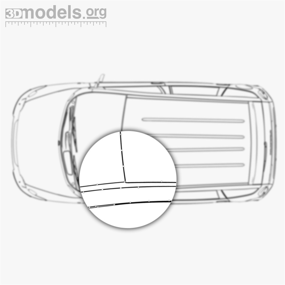 Fiat Multipla 2004 Vector Blueprint - 3DModels.org
