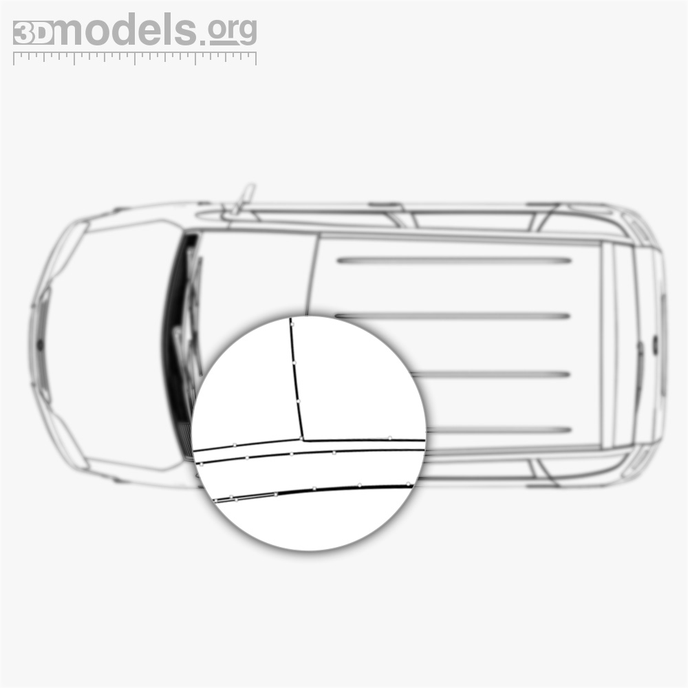 Fiat Multipla 2010 Vector Blueprint - 3DModels.org