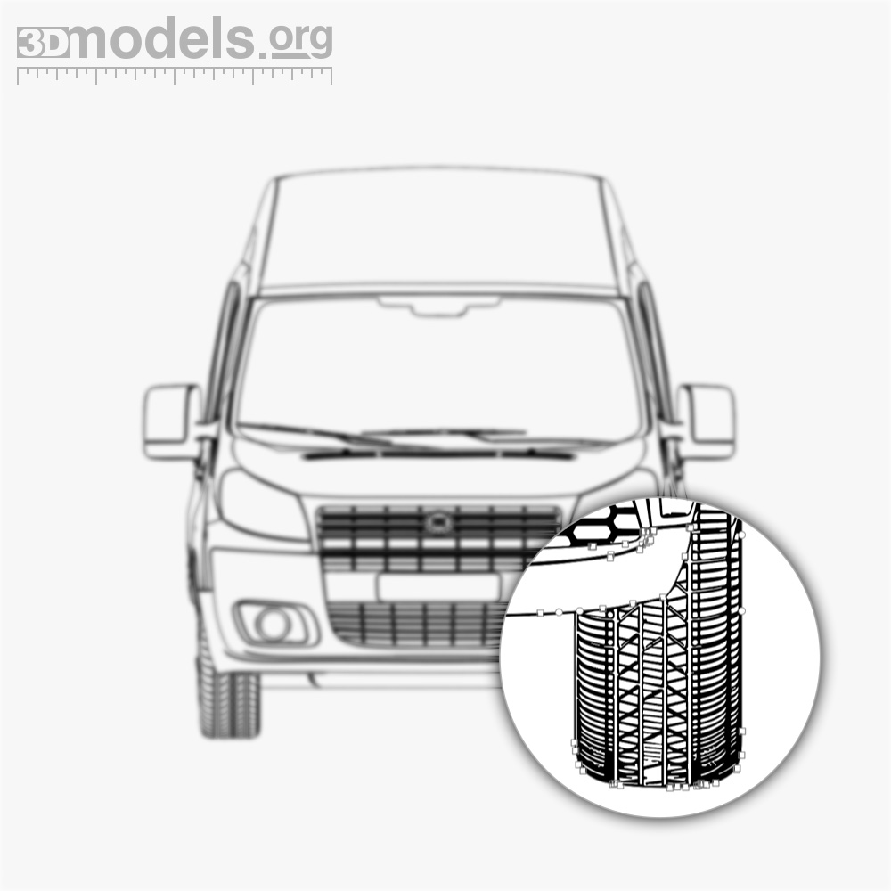 Fiat Scudo Cargo L2H2 2016 Vector Blueprint - 3DModels.org
