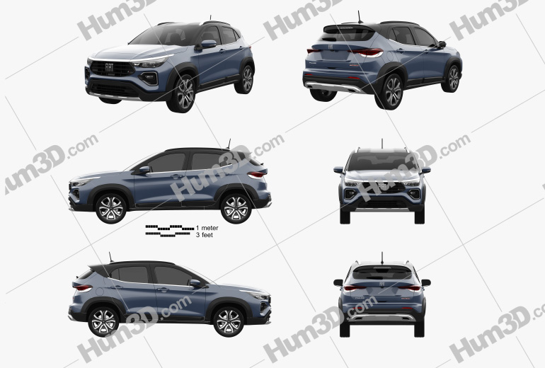 Fiat Pulse Impetus Turbo 2021 Blueprint Template - 3DModels.org
