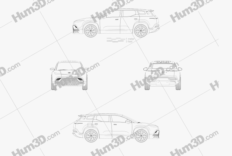Fisker Ocean 2019 Blueprint - 3DModels.org