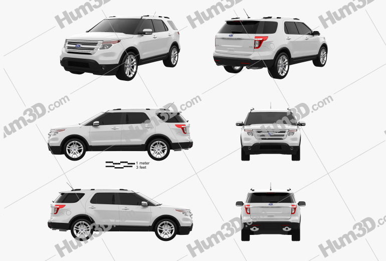 Ford Explorer 2013 Blueprint Template - 3DModels.org