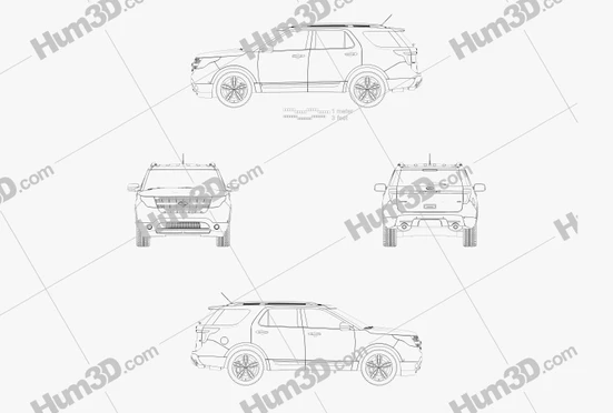 Ford Explorer blueprints Download in PNG - 3DModels.org