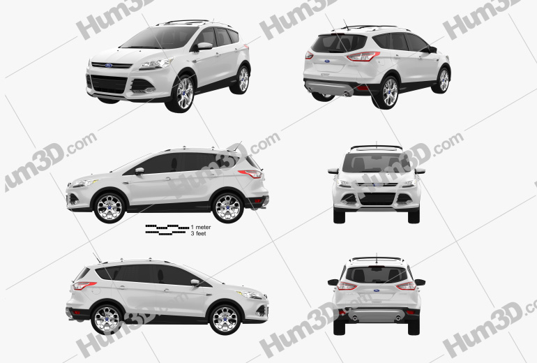 Ford Escape (Kuga) 2016 Blueprint Template - 3DModels.org