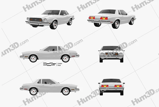 Ford Mustang blueprints Download in PNG - 3DModels.org