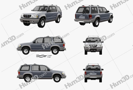 Ford Explorer blueprints Download in PNG - 3DModels.org