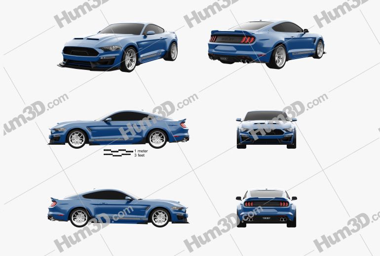 Ford Mustang Shelby Super Snake coupe 2020 Blueprint Template ...