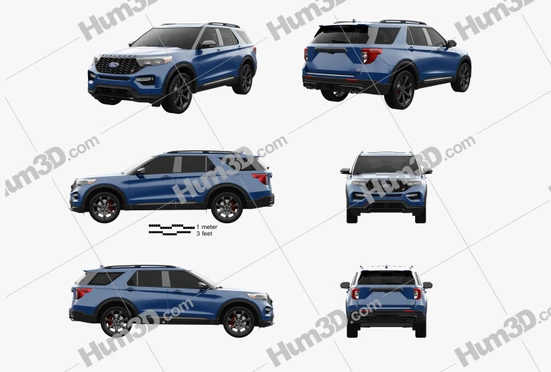 Ford Explorer blueprints Download in PNG - 3DModels.org