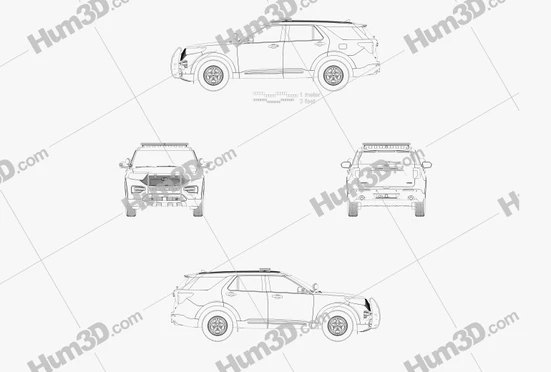Ford Explorer blueprints Download in PNG - 3DModels.org