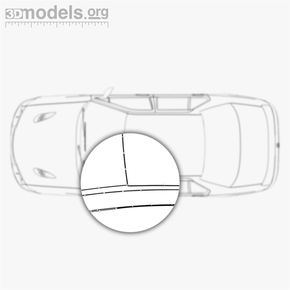 福特 猎鹰 XR6 2010 矢量蓝图 - 3DModels.org