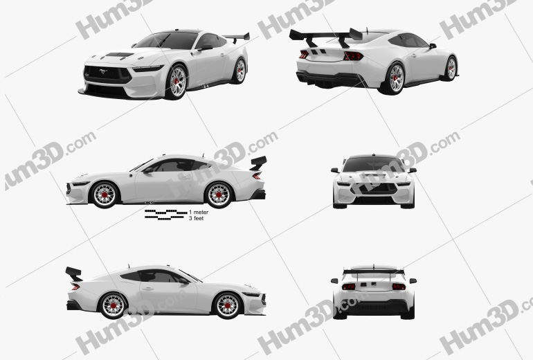 Ford Mustang Supercars 2024 Blueprint Template - 3DModels.org