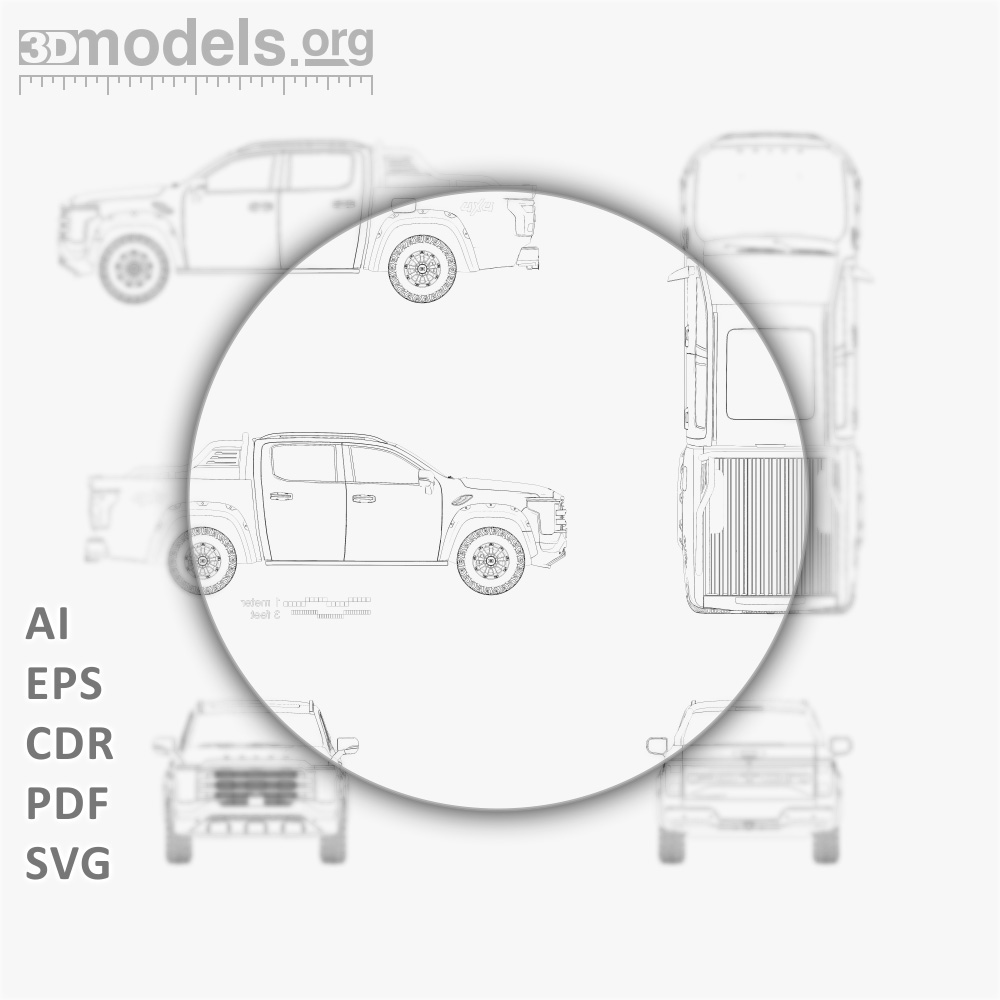 Foton Tunland V7 2025 Vector Blueprint - 3DModels.org