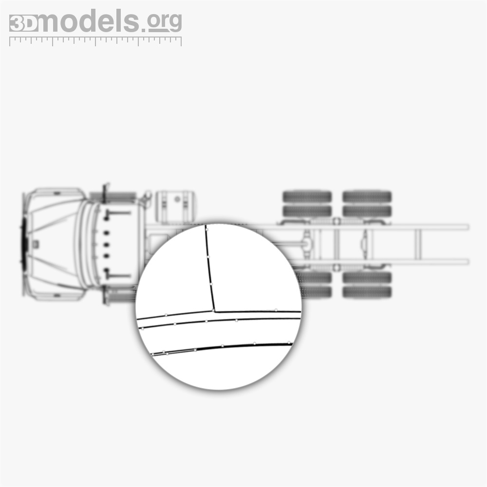 Freightliner 114SD Chassis Truck 2014 Vector Blueprint - 3DModels.org