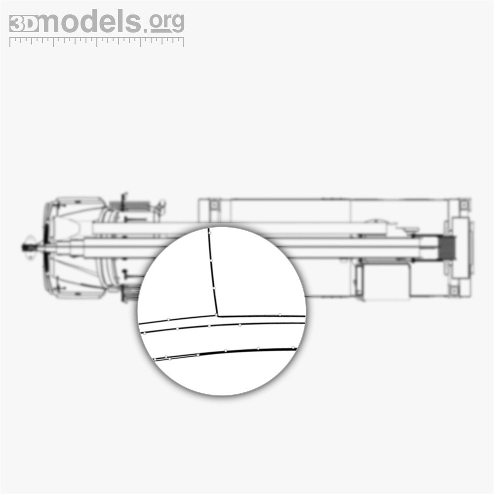 Freightliner 114SD Crane Truck 2014 Vector Blueprint - 3DModels.org
