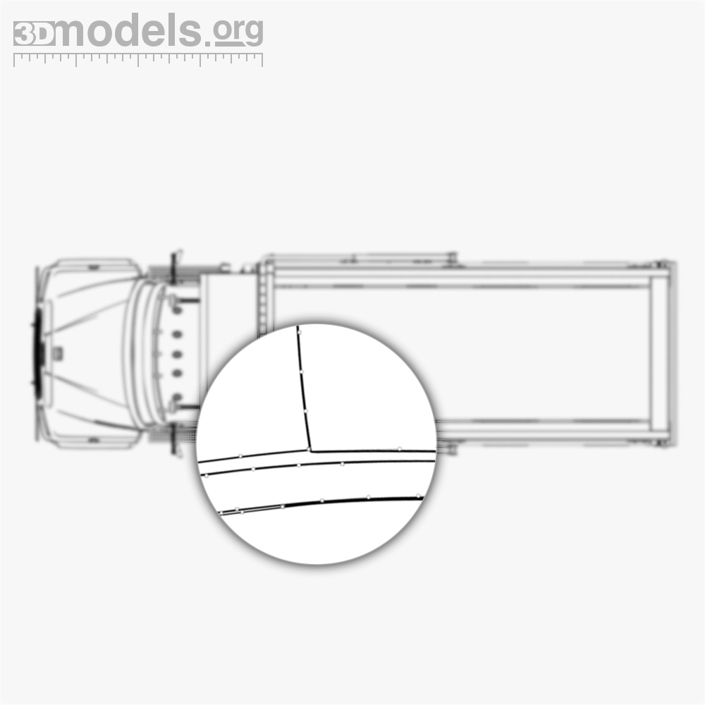 Freightliner 114SD Camion Benne 2014 Plan Vectoriel - 3DModels.org