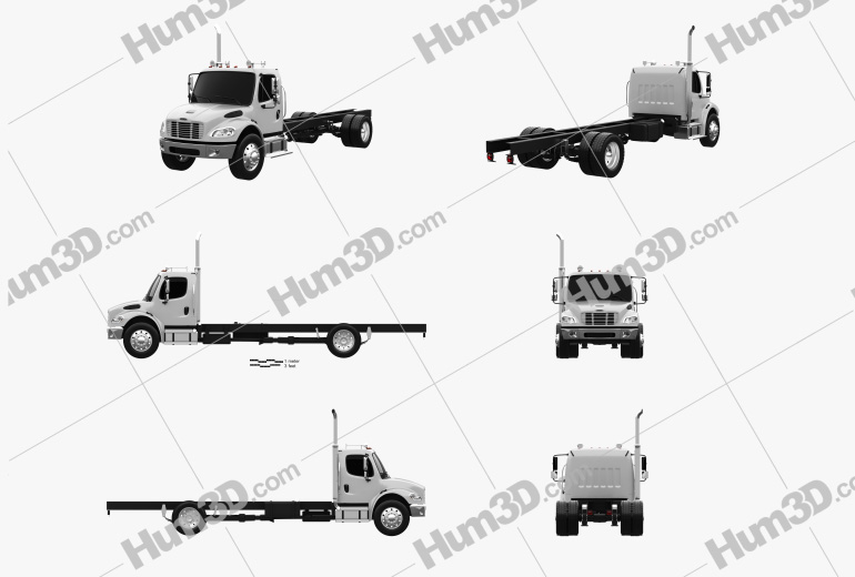 Freightliner M2 106 Day Cab Chassis Truck 2017 Blueprint Template ...