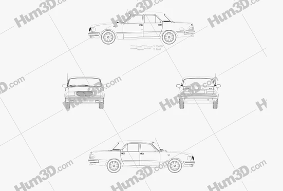 Volga blueprint Download in PNG - 3DModels.org