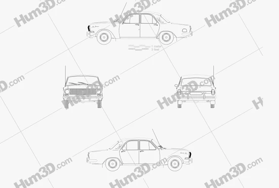 Volga blueprint Download in PNG - 3DModels.org
