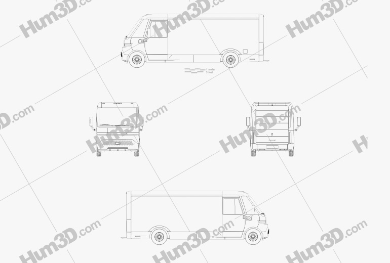 GM BrightDrop EV600 2022 Blueprint - 3DModels.org