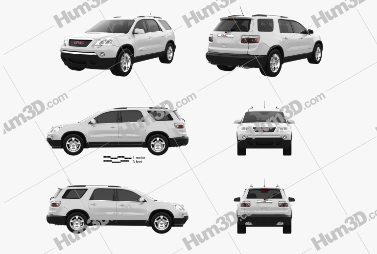 GMC Acadia 2014 Blueprint Template - 3DModels.org