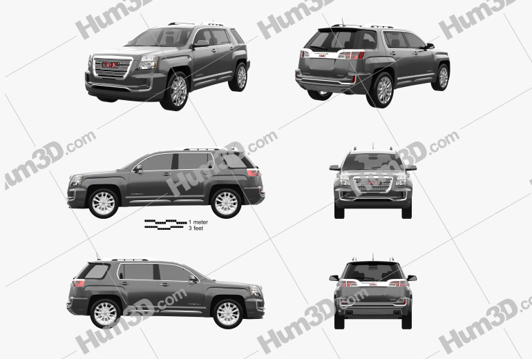 GMC Terrain Denali 2016 Blueprint Template - 3DModels.org