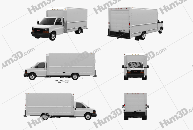 GMC Savana Box Truck 2022 Blueprint Template - 3DModels.org