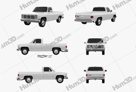 GMC Sierra blueprints Download in PNG - 3DModels.org