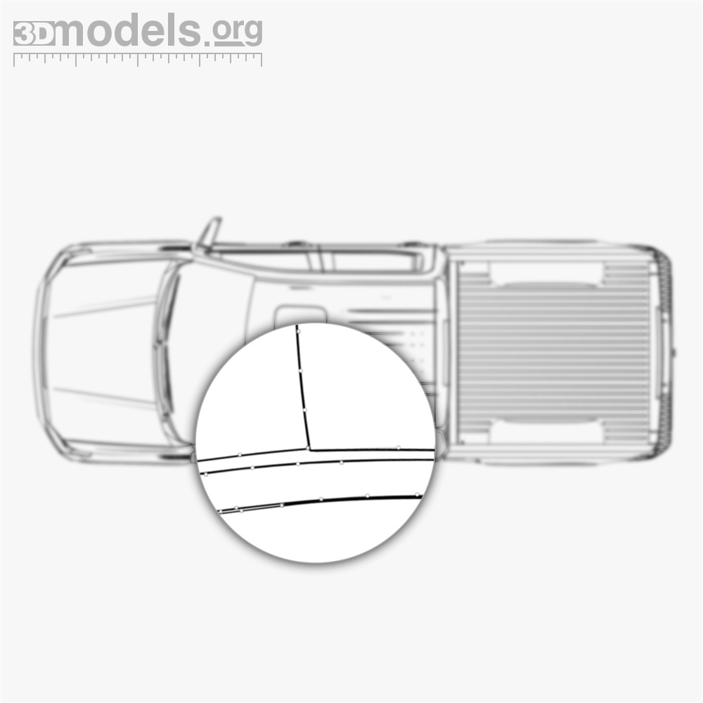 GMC Sierra 1500 Crew Cab Short Box AT4 2022 Vector Blueprint - 3DModels.org