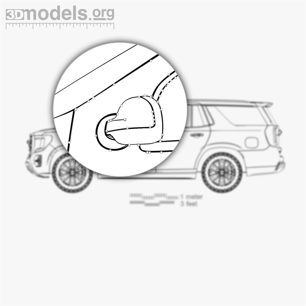 GMC Yukon AT4 2024 Vector Blueprint - 3DModels.org