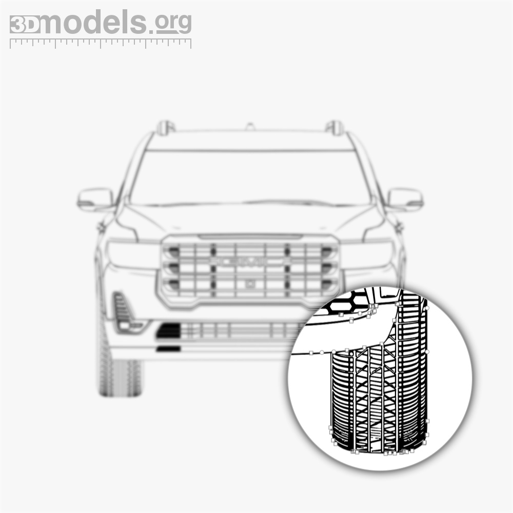 GMC Acadia AT4 2022 Vector Blueprint - 3DModels.org
