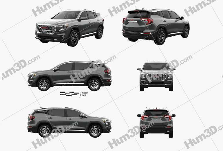 GMC Terrain Denali 2022 Blueprint Template - 3DModels.org