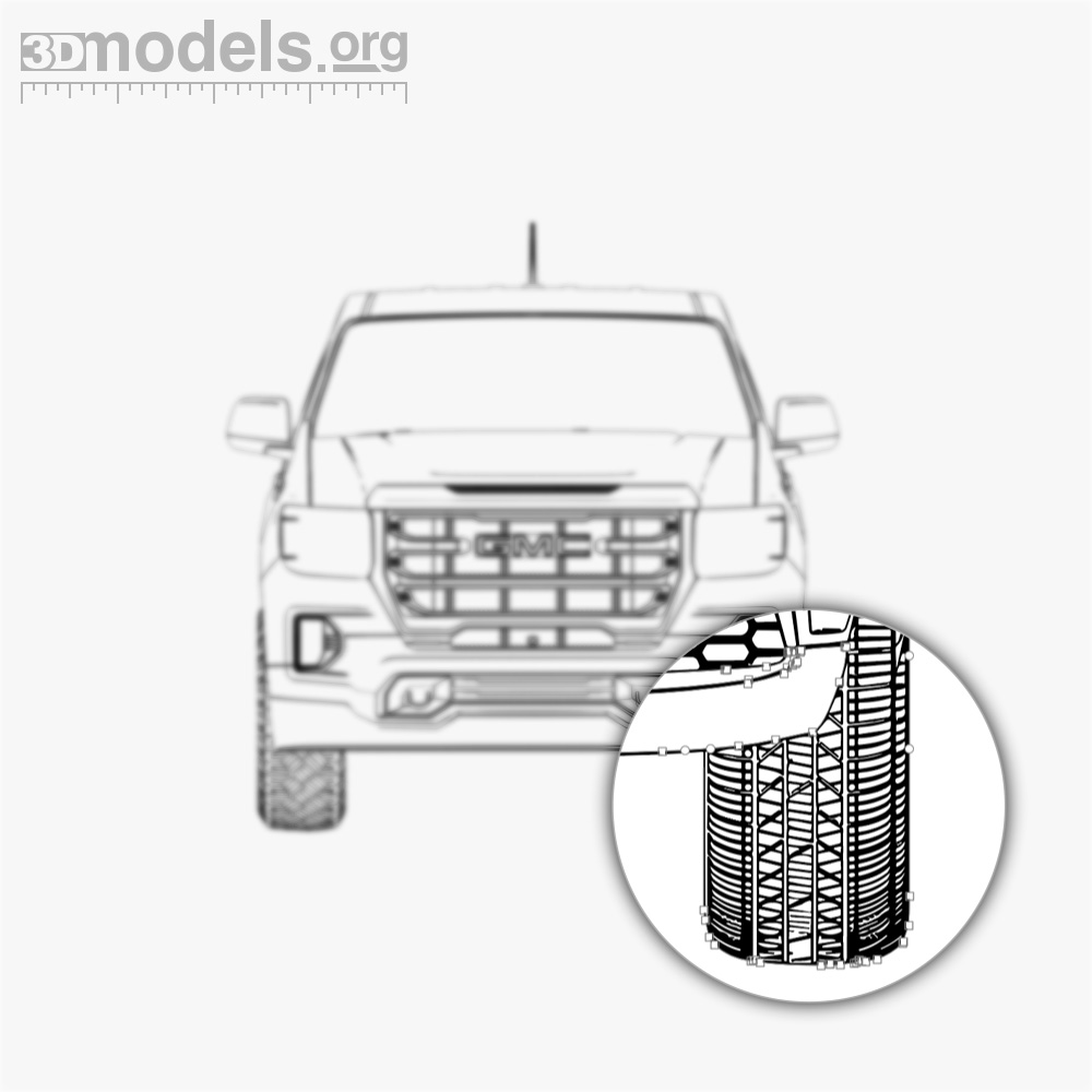 GMC Canyon Crew Cab AT4 2022 Vector Blueprint - 3DModels.org