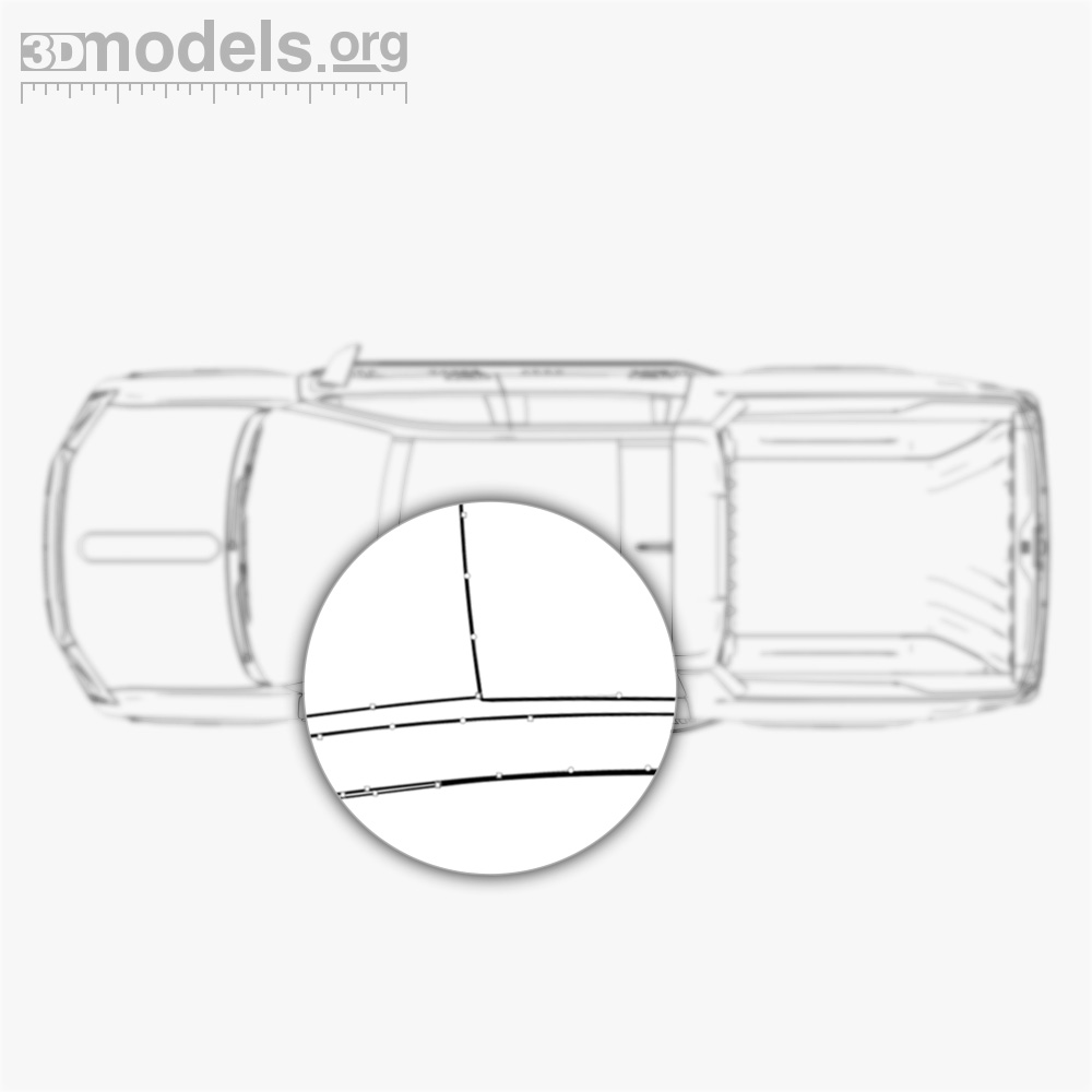 GMC Sierra EV Crew Cab AT4 2025 Vector Blueprint - 3DModels.org