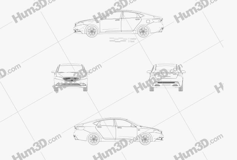 Geely GC9 2018 도면 - 3DModels.org