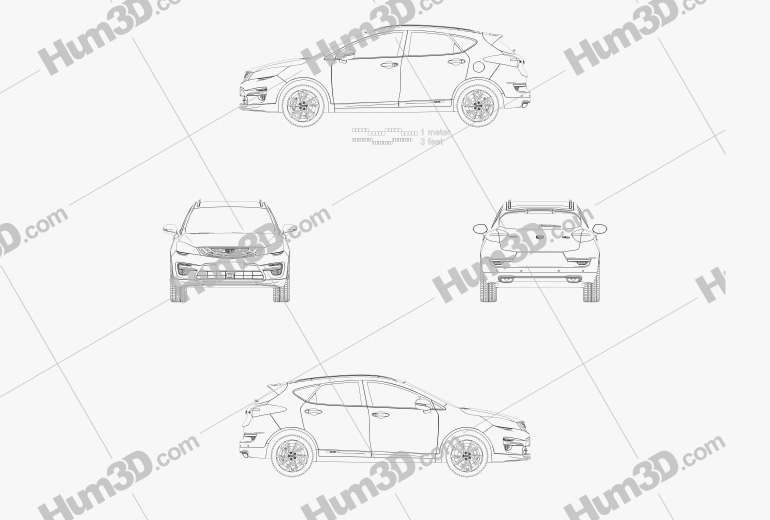 Geely Emgrand GS Sport 2019 Blueprint - 3DModels.org