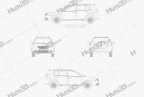 Geely blueprints Download in PNG - 3DModels.org